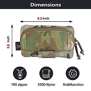 PETAC GEAR Tactical Molle Admin Pouch, Small Organizer Pocket for Tactical Vest/EDC Gun Belt/molle Platform. (MC)