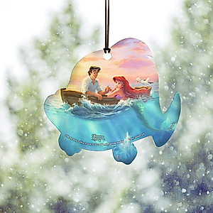 Disney - Little Mermaid Prince Eric - Thomas Kinkade - Flounder Fish Shaped Hanging Acrylic Print Accessory – Perfect for Gifting or Collecting