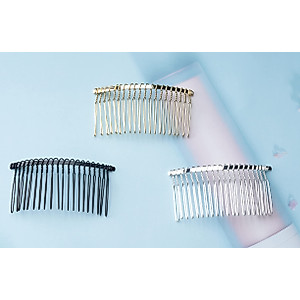 Ruwado 6 Pcs Metal Hair Combs 10 Teeth 20 Teeth Wire Twist Veil Hair Side Combs Pin Clips for DIY Jewelry Making Wedding Bridal Party Décor Accessories for Women Girls Hairstyle