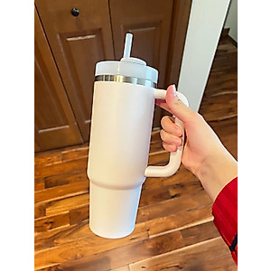 YOUEXPERT 30 oz Tumbler with Handle and Straw, Insulated Tumblers with Lid and Straw, 30 oz Cup Stainless Steel Water Bottle Outdoor Sports Travel Tumblers- rose quartz