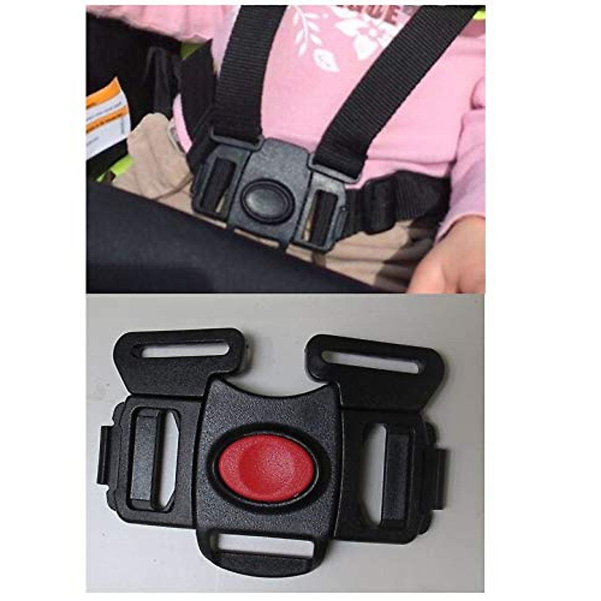 Black 5 Point Harness Buckle Clip Replacement Part Seat Safety for Graco Pace Stroller for Babies, Toddlers, Kids, Children