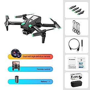 Mini Drone with Dual 1080p HD Wide Angle Camera Remote Control Toys Gifts for Boys Girls with Altitude Hold Headless Mode 1-Key Start Speed Adjustment (Black)