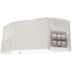 LFI Lights | Emergency Light | White Housing | Two LED Fixed Heads| Hardwired with Battery Backup | UL Listed | (1 Pack) | EL-FX