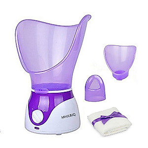 Facial Steamer Professional Steam Inhaler Facial Sauna Spa for Face Mask Moisturizer - Sinus with Aromatherapy; Pores with Timer and Extract Blackheads, Diffuser Skin Care(Purple)