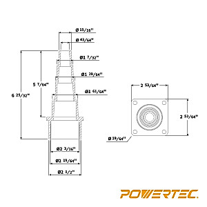 POWERTEC 70121V Universal Tool Adapter for Shop Vac Wet/Dry Vacuums, 1 PK