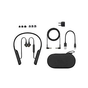 Sony WI-1000XM2/B Wireless Noise Cancelling in-Ear Headphones (Black) EX Series Earbud Headset with Mic (Black) Bundle (2 Items)