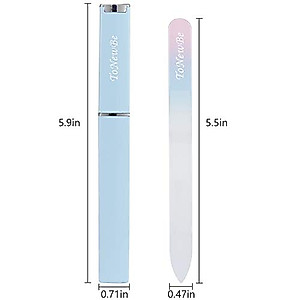 Crystal Nail File with Case, Etched Glass Nail File for Nail Art & Nail Care, Alternative to Metal Nail Files Emery Boards & Buffer ,Gradient Color
