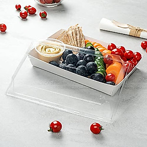 Restaurantware Matsuri Vision Clear Plastic Lid - Fits Large Sushi Tray - 100 count box