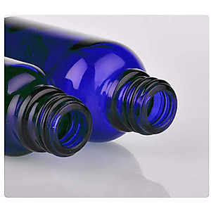 3 Pack 100ml/3.5oz Cobalt Blue Glass Bottles with Glass Eye Droppers Empty Refillable Essential Oils Perfume Dropper Dispenser Sample Travel Makeup Container Storage Vias for Travel Aromatherapy Lab
