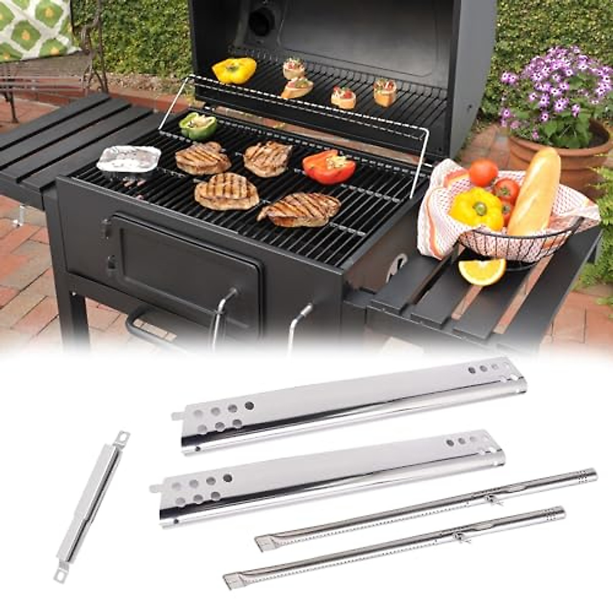 kingsea Grill Replacement Parts Kit Compatible with Charbroil 463347519,463347017,463673017,463673517,463673617,463673619,Heating Plates,Burner,Crossover Tube