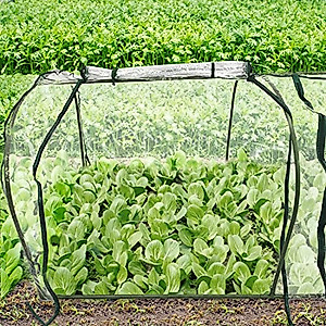 50% Larger 116"(L) X 40"(W) X 32"(H) Green Houses for Outside Heavy Duty,Steel Frame with Waterproof UV Protect PVC Plastic Covering,Cloche Tunnels with 3 Large Roll-up Zipper Door,Outdoor Indoor Use