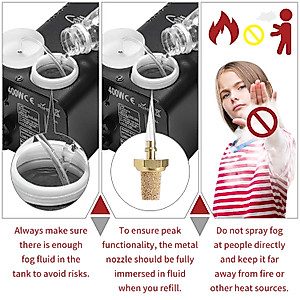 Theefun Fog Machine - 2000CFM Smoke Machine with Wired and Wirelss Remote Control - 400W Halloween Fog Machine with Handle for Christmas Wedding Party and Stage Effect(Size 9.06x4.33x4.53inch)