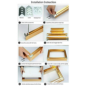 GVS-ART DIY Metal Floating Frame for 12X12 Canvas Painting Art,4/5"(2.1cm) Depth, Floater Frame,Mental Frame Kit, Cut to Pieces,Not Include Canvas or Mat Light Gold Frame