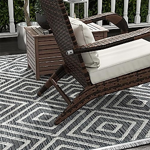 Outsunny Patio Wicker Adirondack Chair with Ottoman, Outdoor Fire Pit Chair with Cushions, High-Back, Large Seat & Armrests for Deck, Garden & Backyard, Cream White