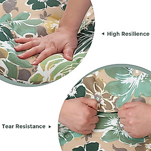 Magpie Fabrics Indoor Outdoor Bench Cushion 42"x18", Non-Slip Tufted Water Resistant Long Seat Pads, Patio Loveseat Cushion for Window, Garden, Swing, Settee - Green Floral