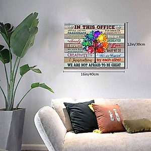 Inspirational Wall Art For Office, Canvas Prints Motivational Quotes Poster Artwork In This Office We Are A Team Modern Home Decorations Framed And Stretched Ready To Hang For Living Room