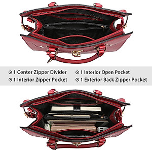 Women Handbags and Purses Fashion Satchel Tote Work Bags Top Handle Shoulder Purses with Matching Wristlet