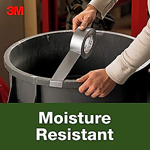 3M Basic Duct Tape, Silver Duct Tape for Temporary Repairs, 3M Duct Tape for Indoor Use, 1.88 Inches x 55 Yards, 3 Rolls