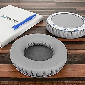 Geekria QuickFit Protein Leather Replacement Ear Pads for SteelSeries Siberia V1, Siberia V2, Siberia V3 Prism Gaming Headphones Earpads, Headset Ear Cushion Repair Parts (Grey)