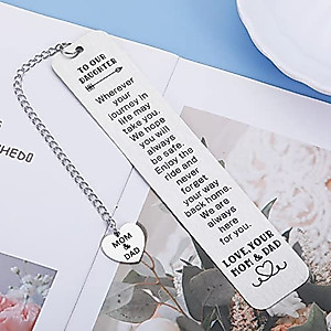 Christmas Gifts for Daughter from Mom and Dad Inspirational Bookmark Stocking Stuffers for Teens Girl Birthday Presents from Father for Daughter in Law Stepdaughter Graduation Back to School Gifts