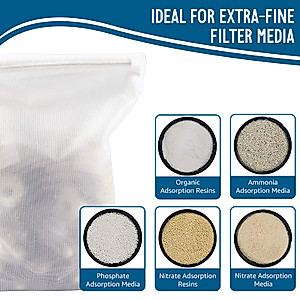 MyfatBOSS Aquarium Filter Media Bags - Extra Fine - 10 PCS Fine Mesh Reusable Nylon Net Filter Bags with Plastic Zipper for Extra Fine Resins Filter, 7.9 x 5.5 Inch