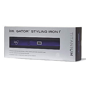 ion Titanium Gator Digital Flat Iron, 1 inch, Straighten, Curl, or Flip Hair, Heats up to 450°F, Digital Display, Dual Voltage