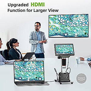 Elikliv EDM201 Max HDMI Digital Microscope with 7" IPS Screen - 1300X Coin Soldering Microscope with 25MP Sensor, Bottom Transmitted Light, View Entire Coin, TV/Windows/Mac Compatible