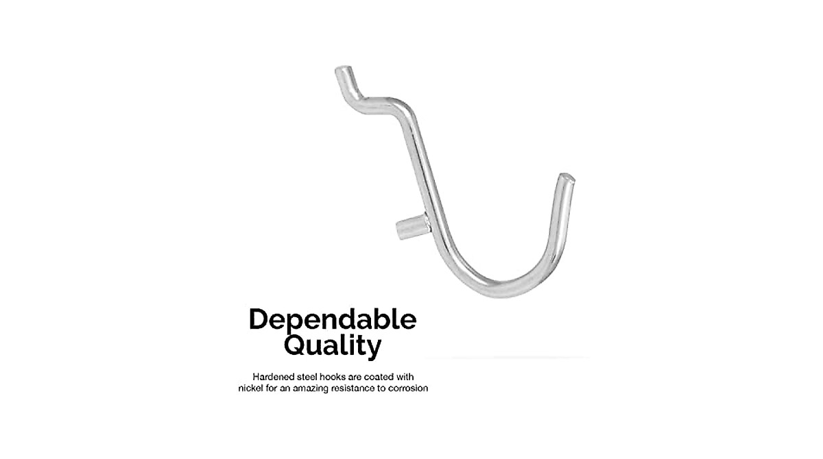 Hiltex 53106 Pegboard Hook Set - 50 Heavy Duty Hooks