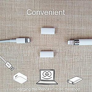 Replacement Ipencil Magnetic Replacement Caps + Charging Adapter Fits for Apple Pencil Gen 1st,Pencil Protector Cap and Charger Convertor Compatible withApple Pencil 1