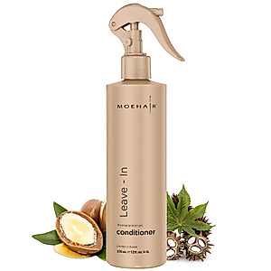 MOEHAIR Leave-in Conditioner (12 Fl. Oz.) | Infused with Proteins and Argan Oil | Curly Hair Detangler Spray For Women & Men | Hair Softener | Breakage and Split End Repair | Sulfate and Paraben Free