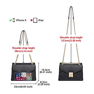 Leather Crossbody Bags for Women, Ladies Top-handle Bags with Shoulder Strap (black)