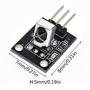 ZYM119 5PCS KY-022 Sensor Receiving Module, HX1838B Remote Control Module Can Be Used for Smart Cars Circuit Board