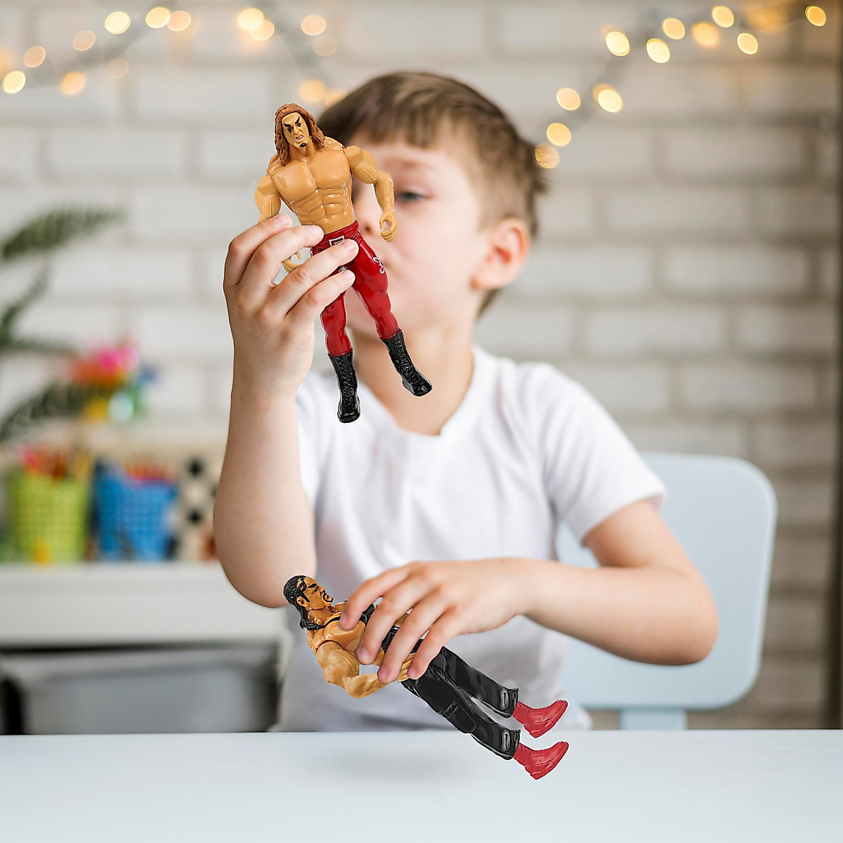 Wrestling Toys, Set of 12 Boxing Action Figures and Wrestlers - Wrestling Action Figures Playset for Kids - Pretend Play 7-Inch Wrestling Warriors