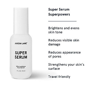 SUPER SERUM Anti Aging Serum for Face: 5% Niacinamide Serum, Bakuchiol Serum, Vitamin C Face Serum for Men Korean Skin Care Tranexamic Acid Textured skin treatment, Pore Minimizer Serum JAXON LANE 1oz