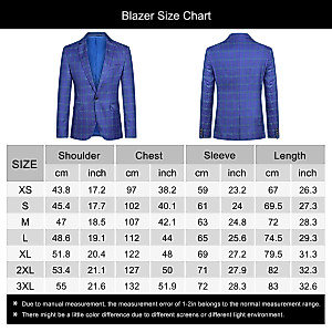 Boyland Men's Casual Suit Blazer Jackets Lightweight One Button Sport Coats Plaid Blazer Blue