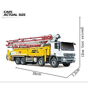 1/35 Scale Model XCMG 62 Meter Concrete Pump Truck Replica 7 Sections Booms 4 Axles Cab Open Collection Toys Gift