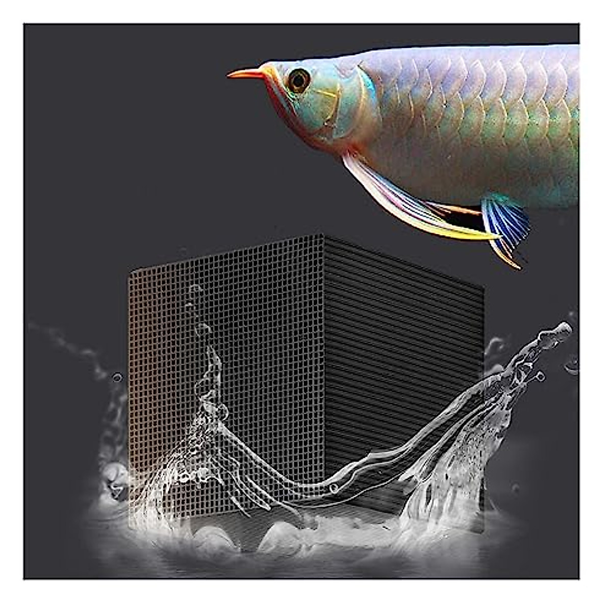 yanhe 1 Pack Water Purification, Cube Activated Carbon Nano Water Purification Filter for Water Aquarium Fish Tank Activated Carbon pellets 10 * 10