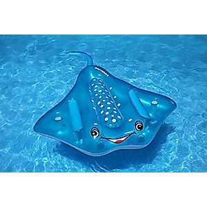 Swimline Manta Ray Inflatable Pool Ride On, Blue, 84" x 73" x 14"