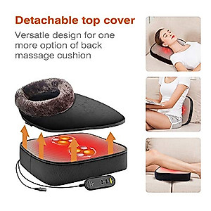 Snailax 2-in-1 Shiatsu Foot and Back Massager with Heat - Kneading Feet Massager Machine with Heating Pad, Back Massage Cushion or Foot Warmer,Massagers for Back,Leg,Foot Relief