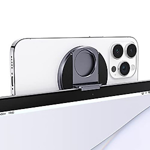 Stouchi Aluminum Mag-Safe Continuity Camera Mount, Upgraded iPhone Webcam Mount for Mac Notebooks OS Ventura Compatible with iOS 16 iPhone 12 13 14 Series