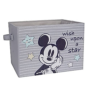 Lambs & Ivy Disney Mickey Mouse Gray Foldable Storage Basket/Container/Bin