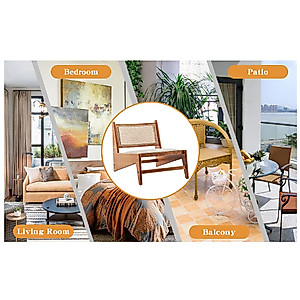 HAOBO Home Rattan Chair Mid Century Modern Accent Chair for Reading Living Room Home Bedroom