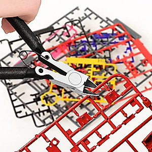 BOENFU Small Wire Flush Cutters 5-in, Sharp and Precision Side Cutting Pliers with Spring, Small Wire Snips for Jewelry Making, Model Cutting, Electronic - Black