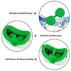 TOMSIN Touch Controller Grip Cover for Oculus Quest 2 with Silicone Face Cover, Protective Lens Cover,Full Cover Handle Sleeve for Quest 2, Sweatproof Lightproof Anti-Throw Accessories Set