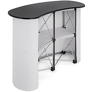 Futchoy Portable Trade Show Counter Table Pop Up Trade Show Display Speech Stand Black,Pop Up Trade Show Exhibition Reception Desk Trade Show Display Counter (Large)