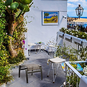 Deugold Outdoor Patio Foot Rest Ottoman Seat Textilene Portable Metal Footstool Portable Patio Chairs 2 Set Brown