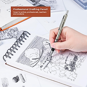 Nicpro 0.7 mm Art Mechanical Pencils Set in Storage Case, 3 PCS Metal Drafting Pencil Lead Pencil with 6 Tube HB Lead Refills, 3 Erasers, 9 PCS Eraser Refills for Artist Writing, Drawing, Sketching