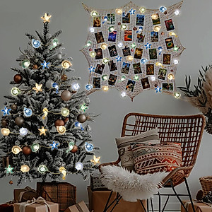 JOYFULPARTNER Ocean Decor String Lights for Bedroom, Nautical Theme Seashell Seahorse Conch Starfish Beach Lights 10FT 30LED Battery Powered & USB with Remote and Timer Dorm Party Camping Decorations