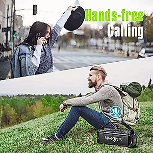 W-KING Bluetooth Speaker, 50W IPX6 Waterproof Loud Speakers Bluetooth Wireless, Large Outdoor Portable Bluetooth Speakers with Subwoofer for Deep Bass/Bluetooth 5.0/Power Bank/40H Play/TF/AUX/NFC/EQ