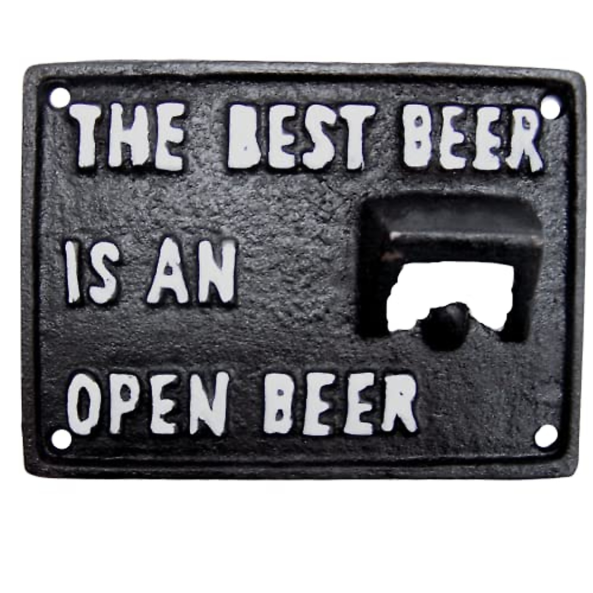 Cast Iron The Best Beer is an Open Beer Single Bottle Opener, Wall Mounted Accent Piece, Funny Bar Décor, Man Cave Bar Accessory, 4.25 Inches